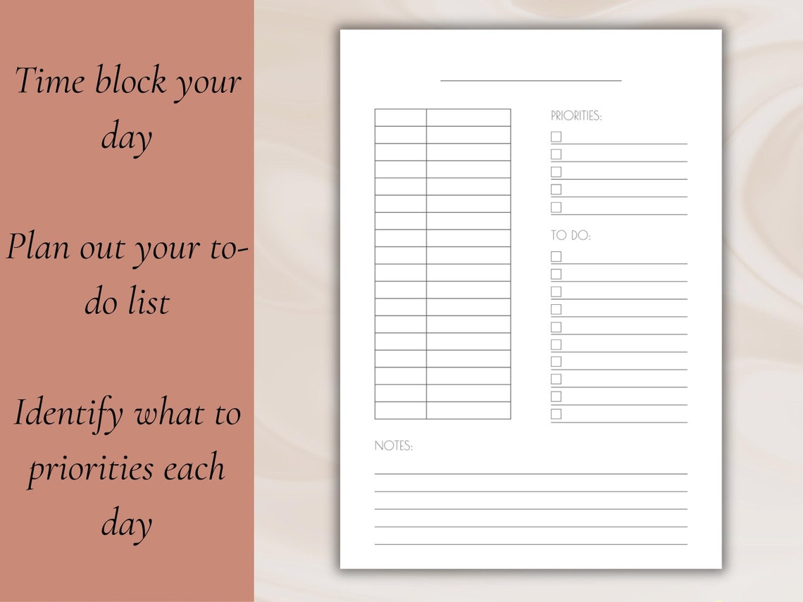 Minimalistic Daily Planner Instant Download Printable PDF Suitable for ...
