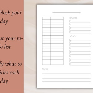 Minimalistic Daily Planner | Instant Download | Printable PDF ...