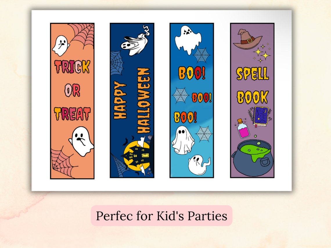Printable Colour in Halloween Bookmark, 12 Designs, Printable Halloween ...