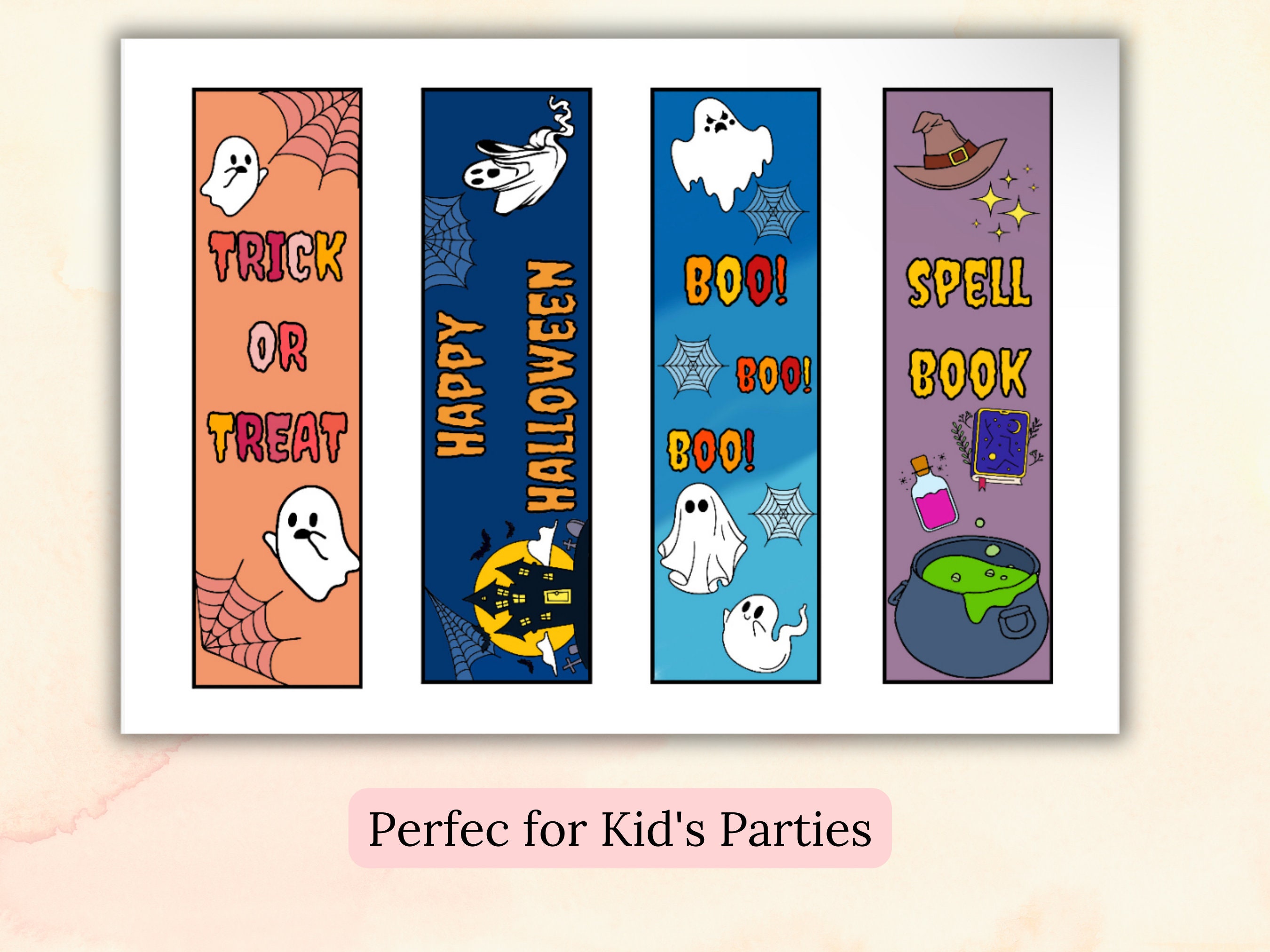 Printable Colour in Halloween Bookmark, 12 Designs, Printable Halloween ...