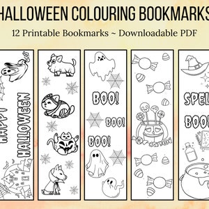 Printable Colour in Halloween Bookmark, 12 Designs, Printable Halloween ...