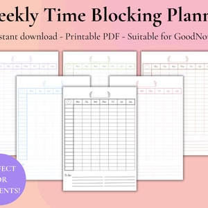 Weekly Time Blocking Planner | Digital and Printable PDF | 11 Different ...