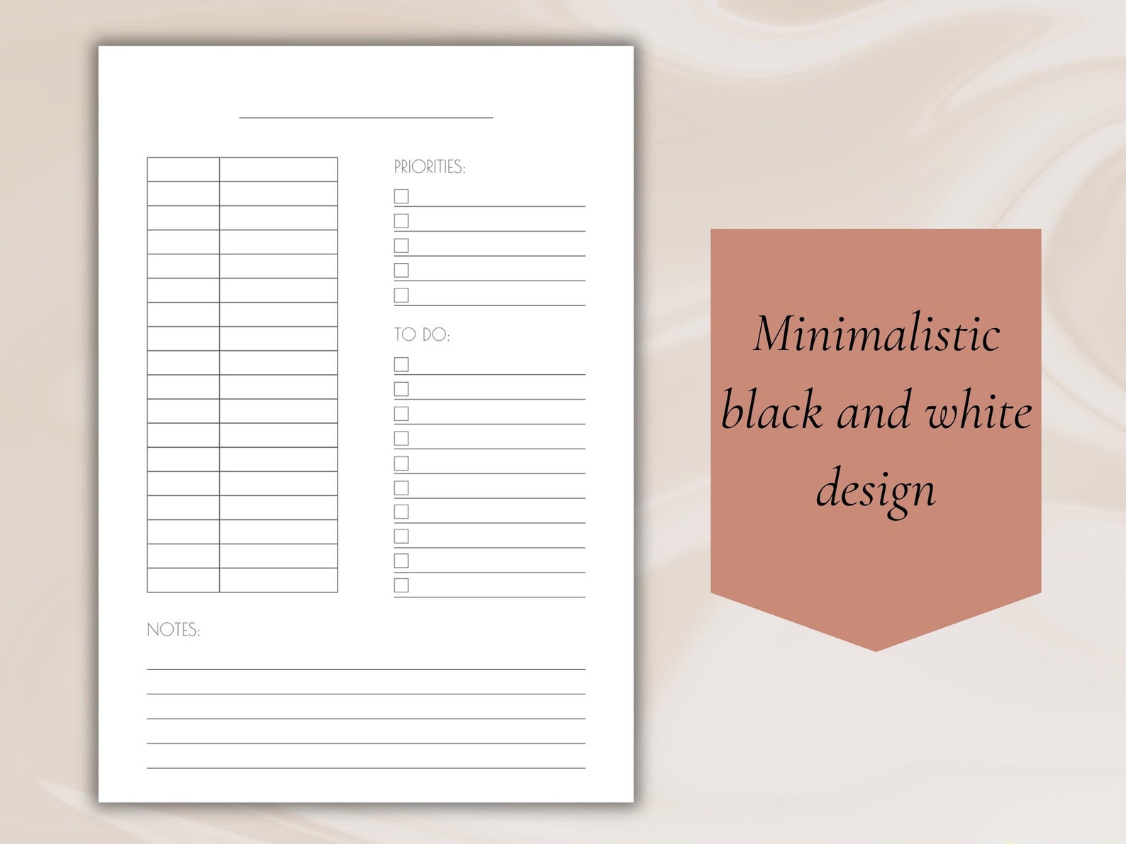Minimalistic Daily Planner Instant Download Printable PDF Suitable for ...