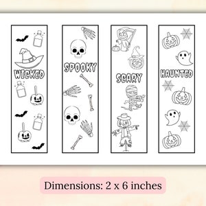 Printable Colour in Halloween Bookmark, 12 Designs, Printable Halloween ...