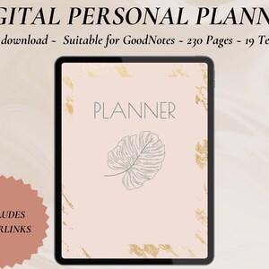 Digital Minimalistic Personal Planner With Hyperlinks | Instant ...