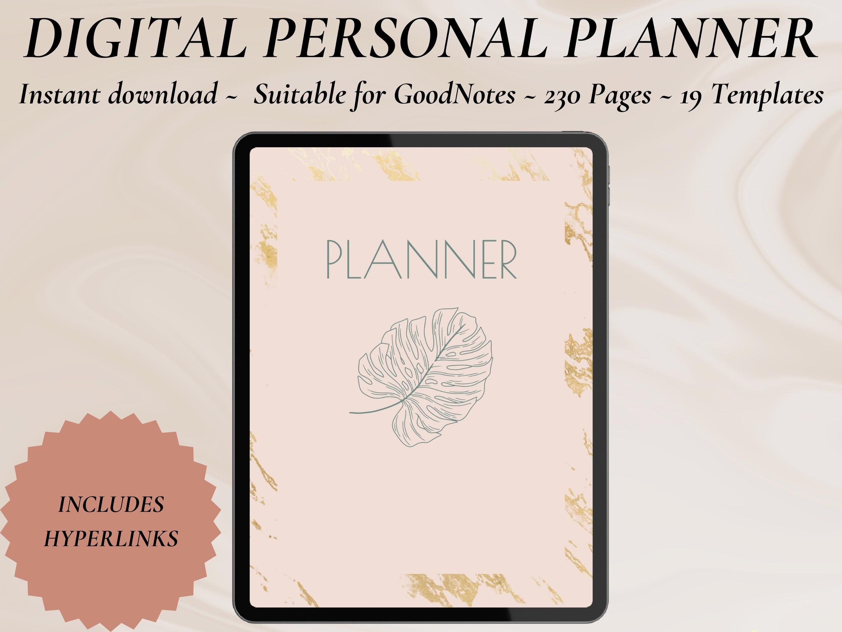 Digital Minimalistic Personal Planner With Hyperlinks | Instant ...