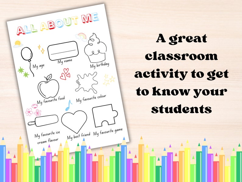 Printable All About Me Worksheet, Back to School Activity, Printable ...