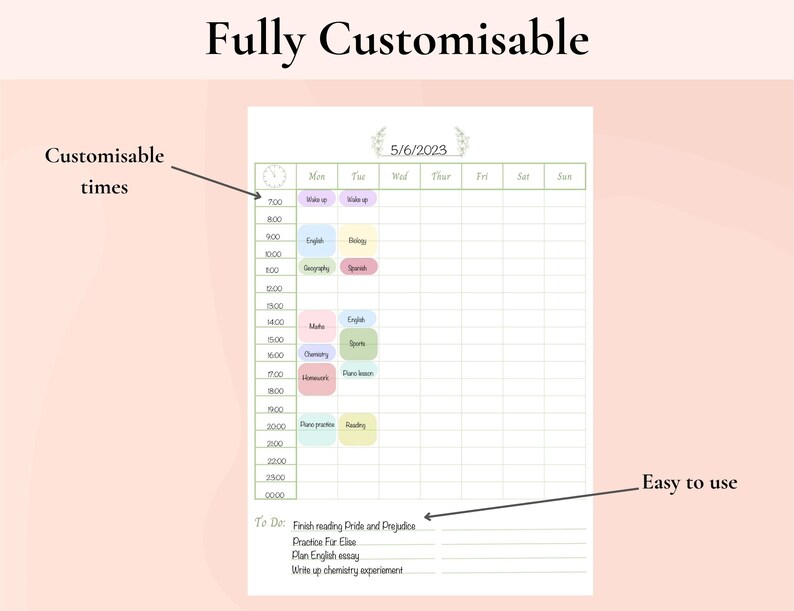Weekly Time Blocking Planner Digital and Printable PDF 11 - Etsy