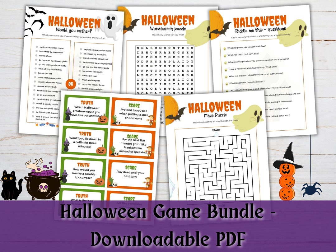 Halloween Games Bundle, Spooky Halloween Games for Both Kids and Adults ...