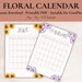 Blank Floral Monthly Planner Digital and Printable PDF Instant Download ...
