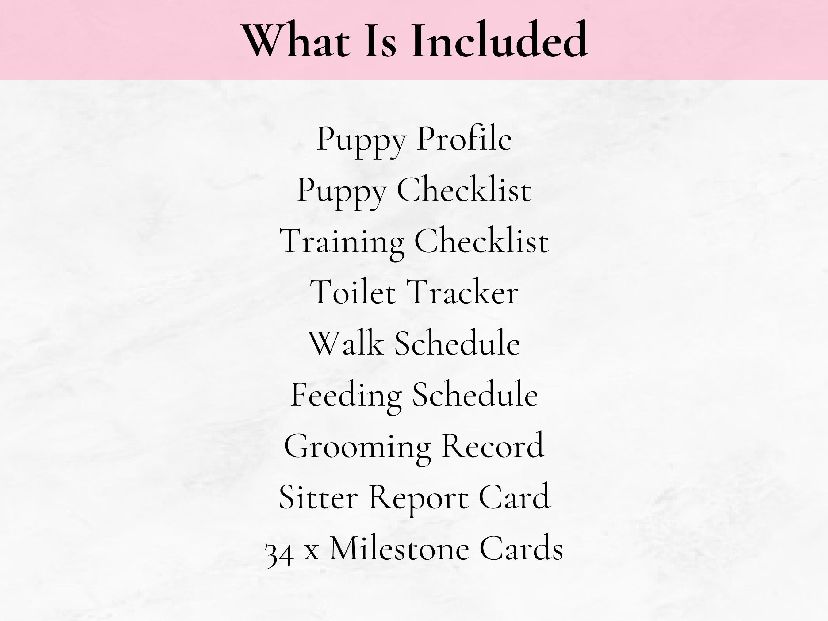 New Puppy Planner, Training, Checklists, Milestone Cards | Digital and ...