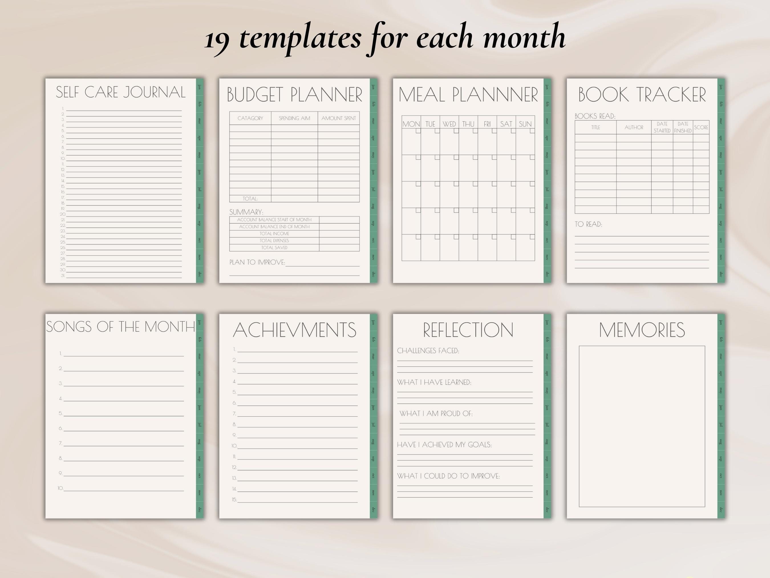 Digital Minimalistic Personal Planner With Hyperlinks | Instant ...