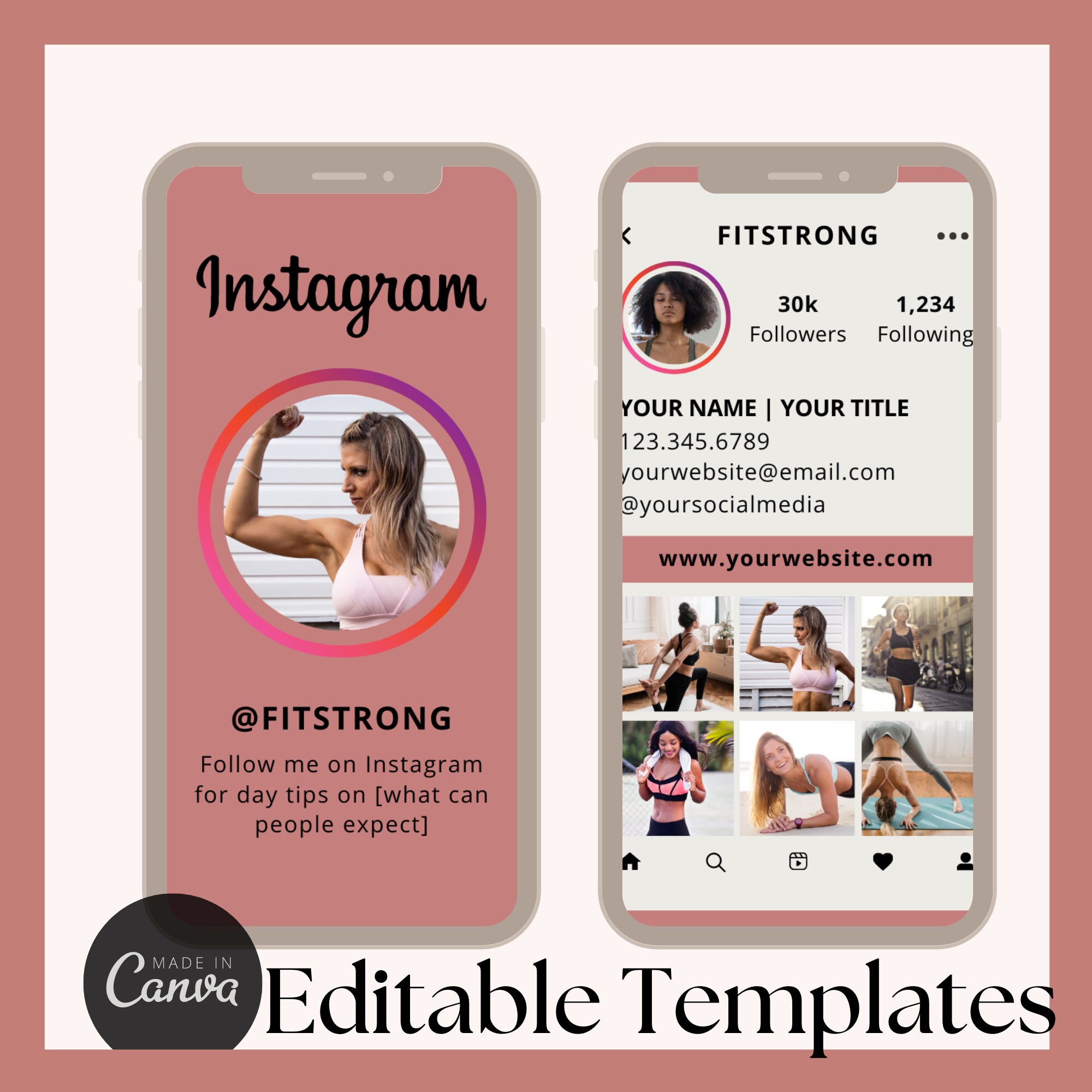 Instagram Business Card Canva Template: Create Your Trendy and ...