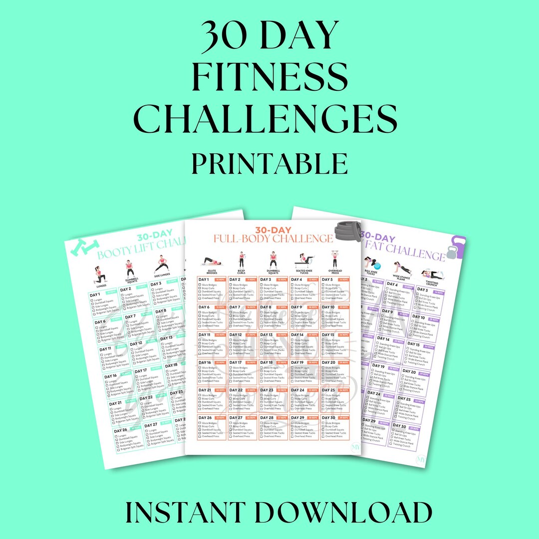 30-day Home Workout Plan: Beginner Fitness Challenge (printable) - Etsy