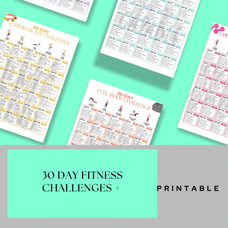 30-day Home Workout Plan: Beginner Fitness Challenge (printable) - Etsy