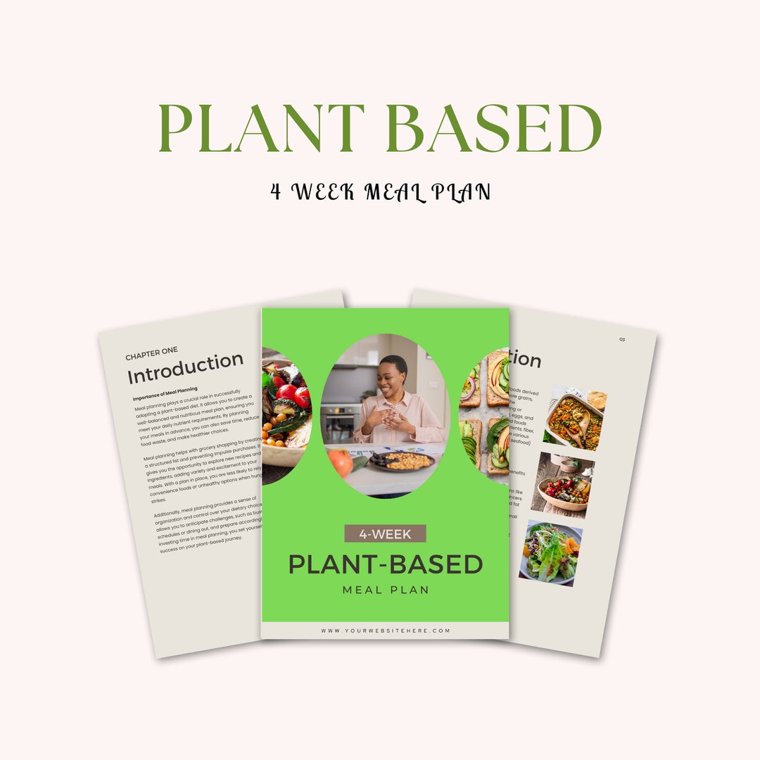 Plant-based Meal Planner: 4-week Printable Meal Plan, Grocery List, and ...