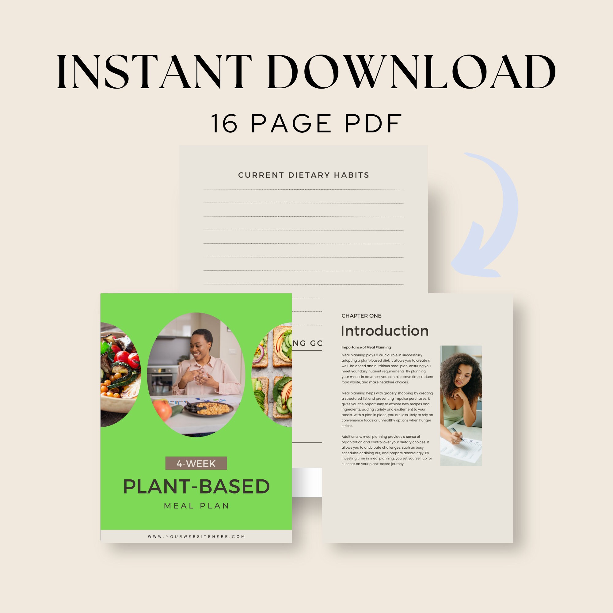 Plant-based Meal Planner: 4-week Printable Meal Plan, Grocery List, and ...