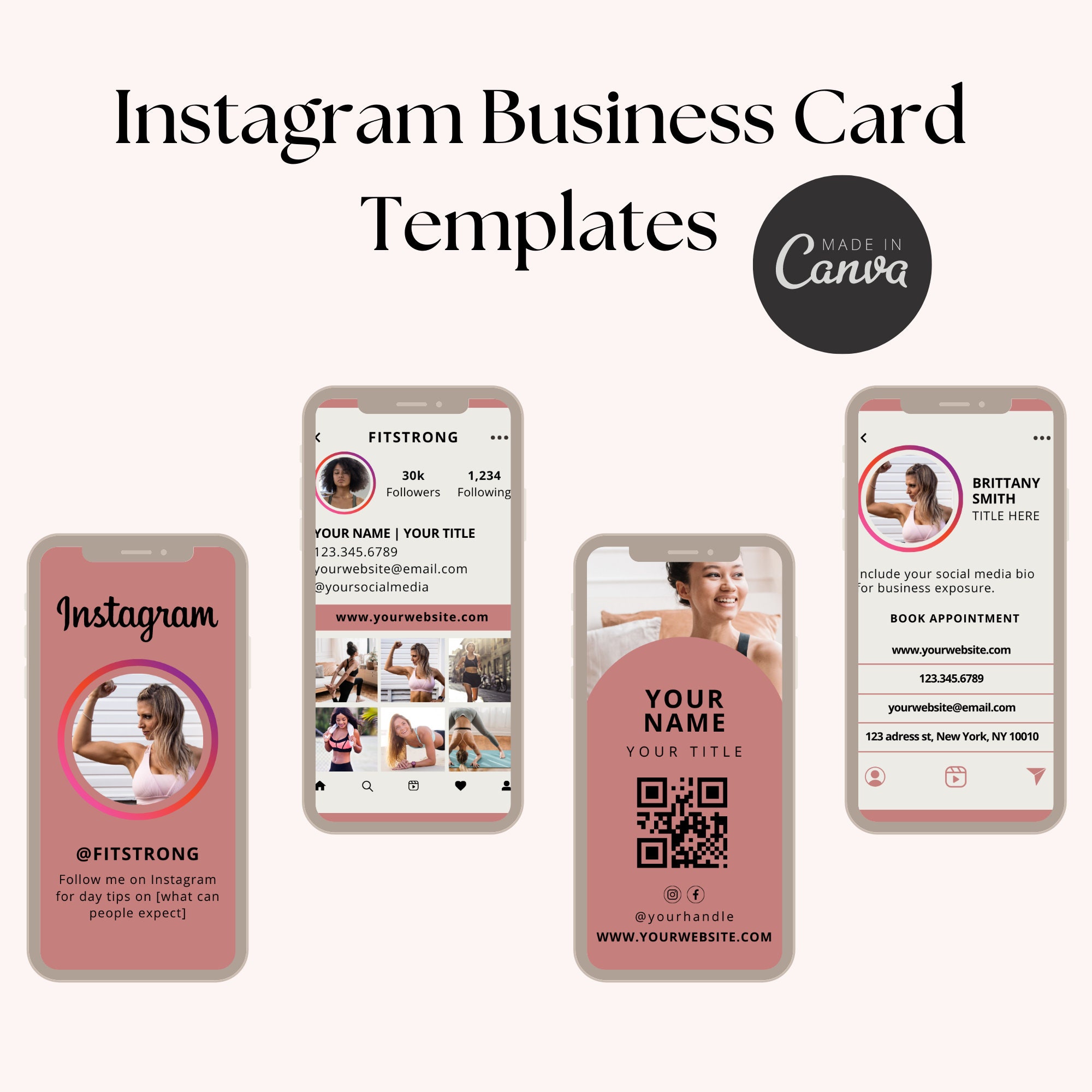 Instagram Business Card Canva Template: Create Your Trendy and ...