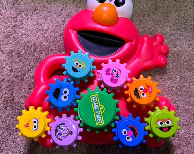 Sesame Street's Elmo: Playskool "stack & Spin" Gear Set - Etsy