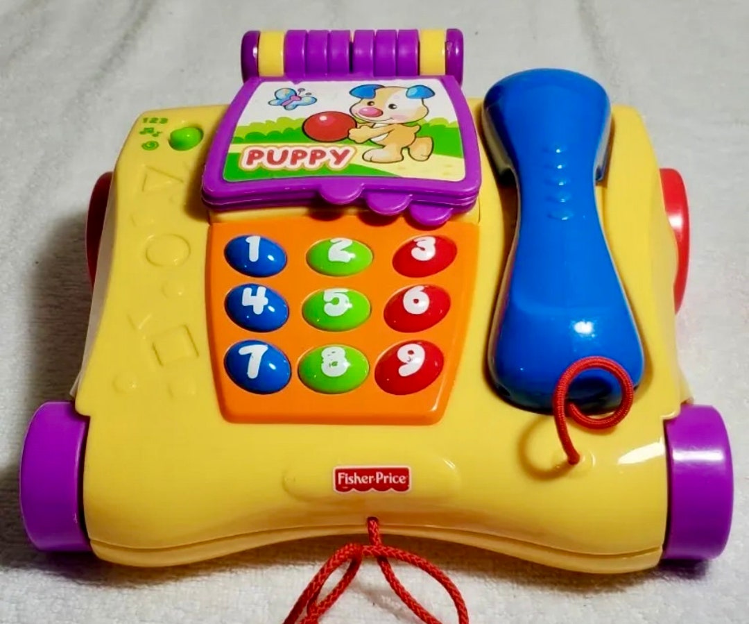 Vintage Fisher Price Laugh & Learn Counting Friends Phone Pull Toy ...