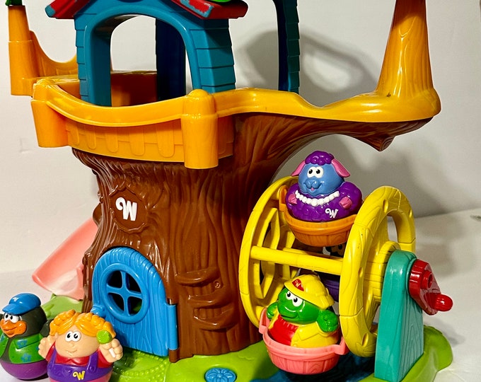 Playskool -6 Weeble Wobbles- Musical Tree House-w/ferris Wheel Slide ...
