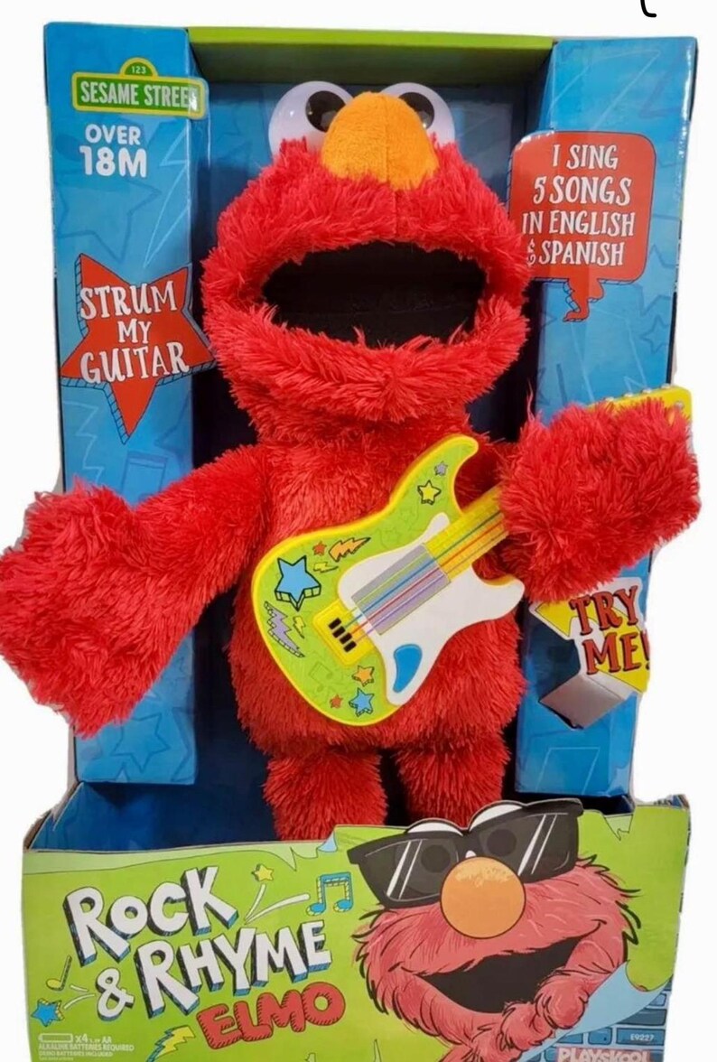 Sesame Street Rock & Rhyme Elmo Talking, Singing Plush - Etsy