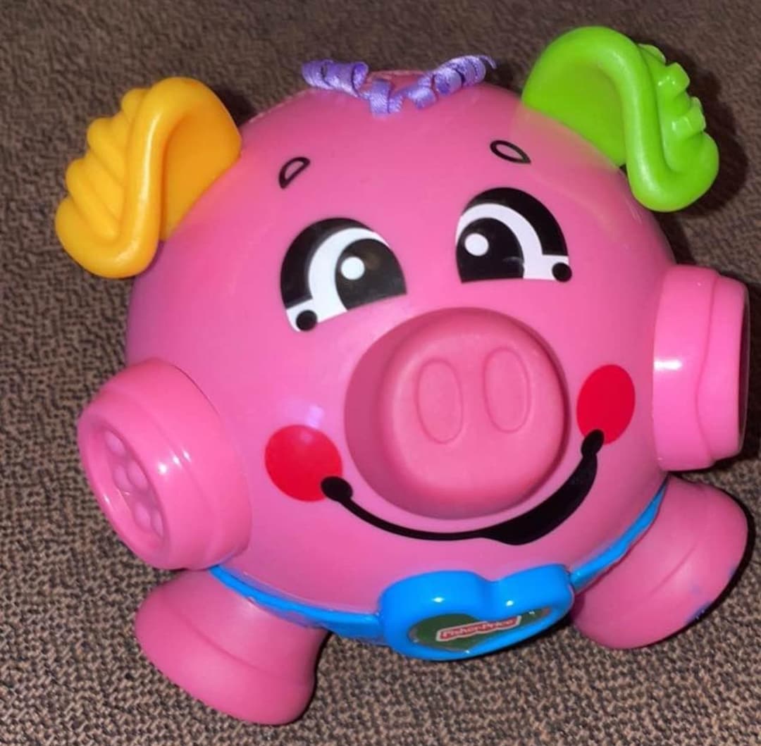 Fisher-price VTG Fisher Price Brilliant Basics Bounce & Giggle Pig ...