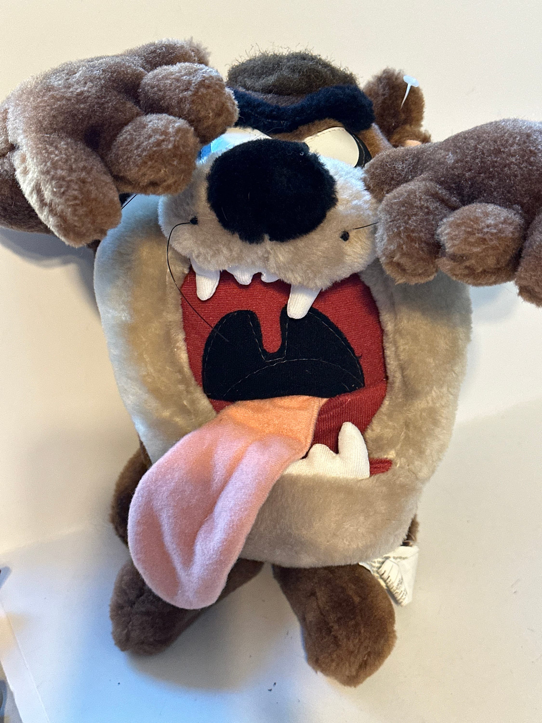 Vintage Looney Tunes Plush Stuffed Animal Taz Tasmanian Devil Arms ...