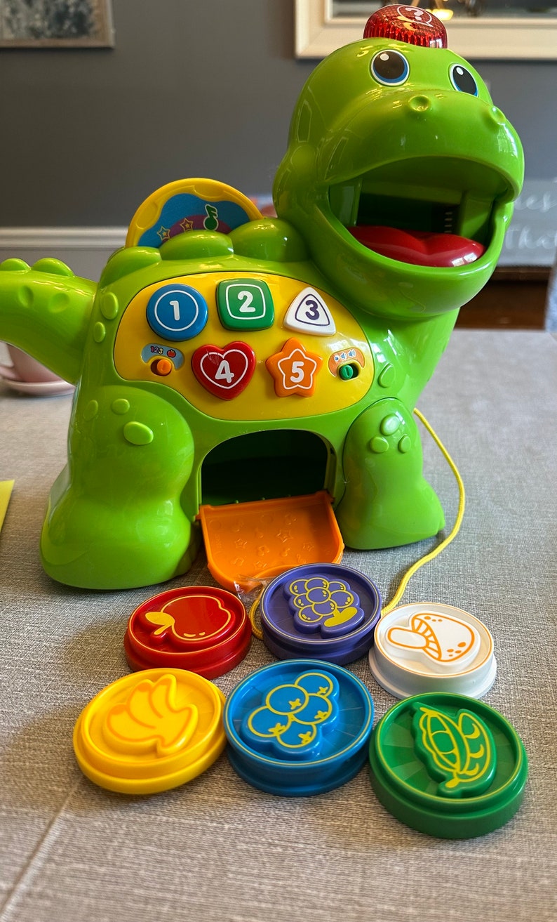 Vtech Dinosaur Counting Toddler Toy Chomp and Count Dino With 7 Coins ...