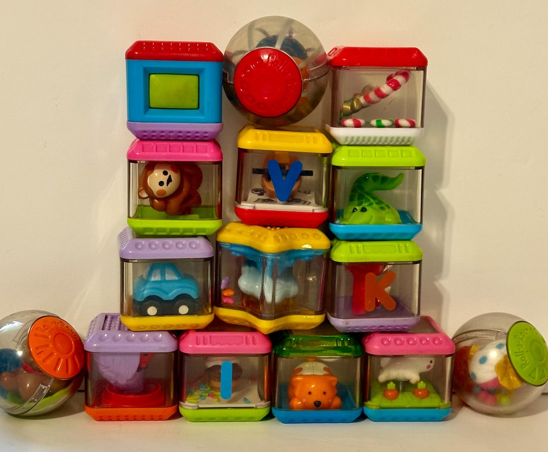 Vintage Peek a Boo Sensory Blocks, Fisher Price Peek a Boo Blocks Set ...
