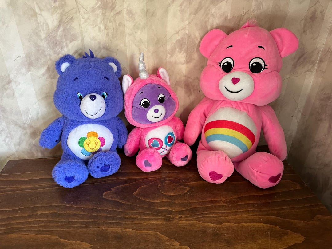 Care Bear Set of 3 Plush Bears - Etsy