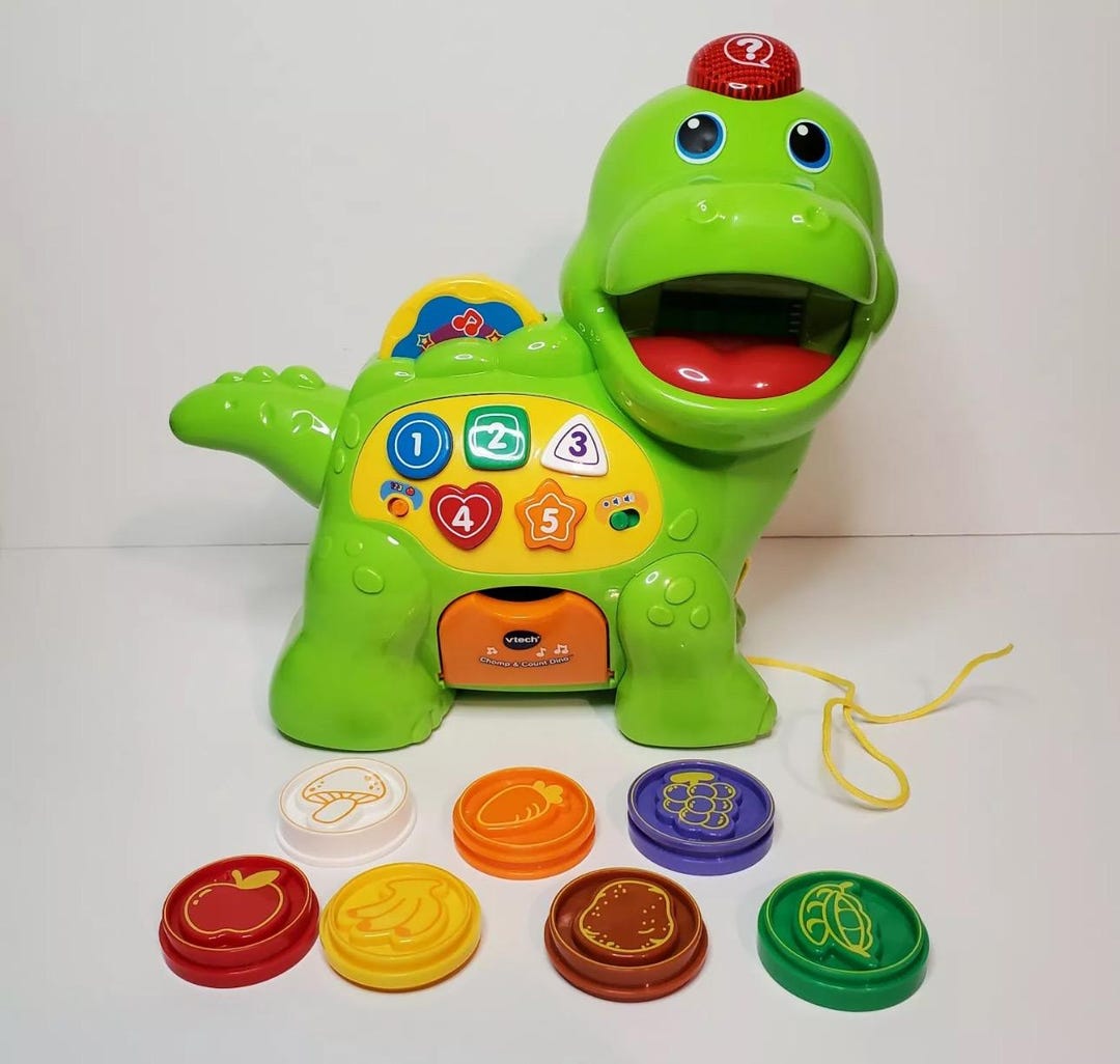 Vintage Vtech Count and Chomp Dino, Dinosaur Learning Toy for Toddlers ...