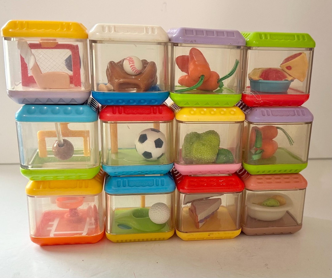 Fisher Price Peek a Boo Blocks Sensory Set of 12 - Etsy