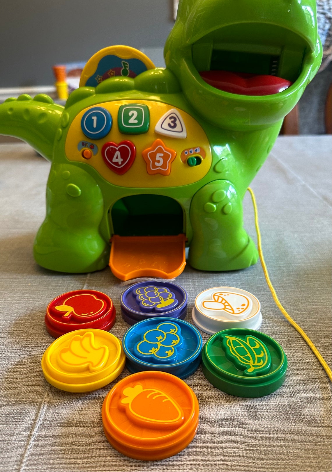 Vtech Dinosaur Counting Toddler Toy Chomp and Count Dino With 7 Coins ...