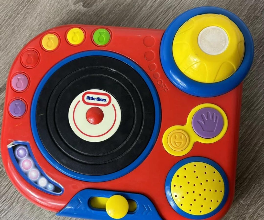 Very Rare Little Tikes Pop Tunes Music Mixer Turntable DJ Toy 5 Songs ...