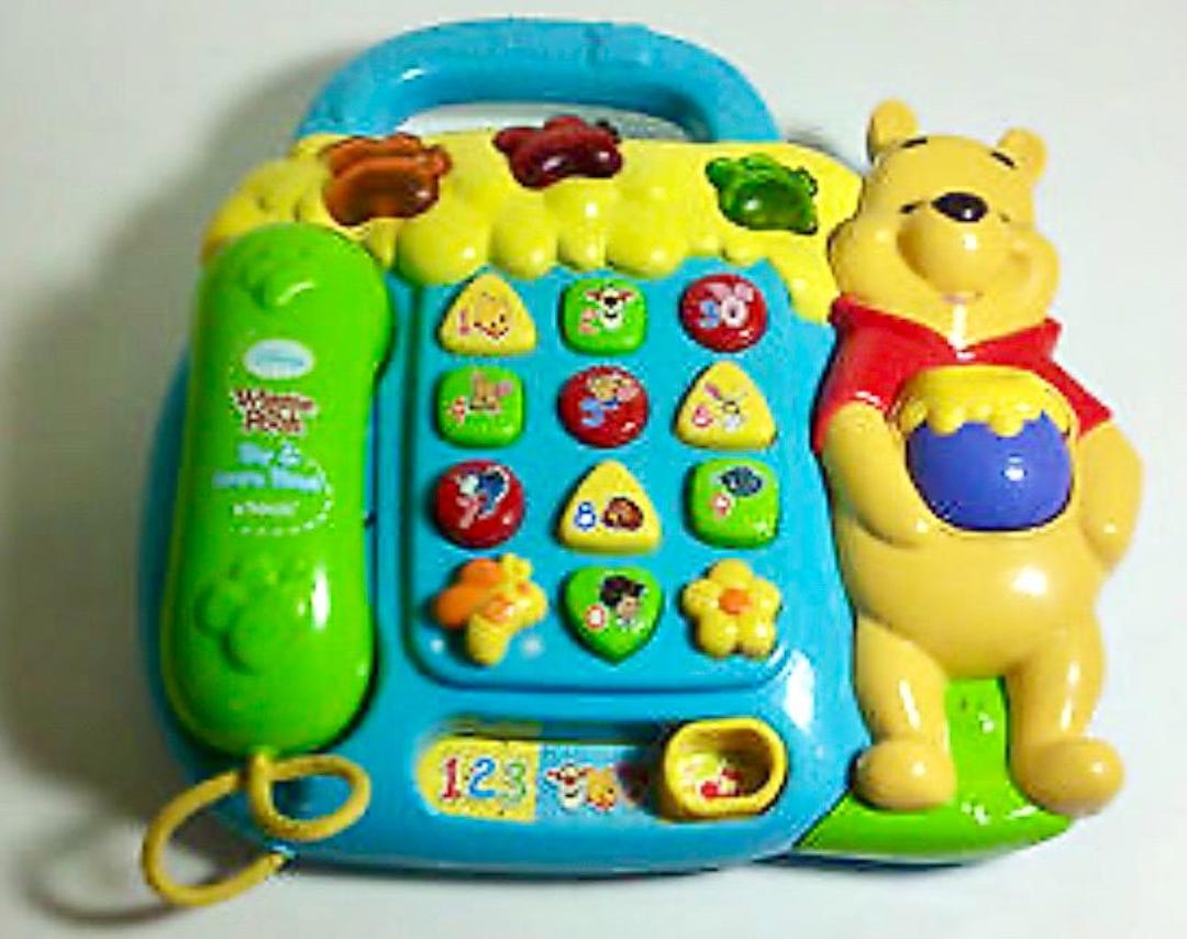 Disney VTECH Winnie the Pooh Play and Learn Phone - Rare HTF - Etsy