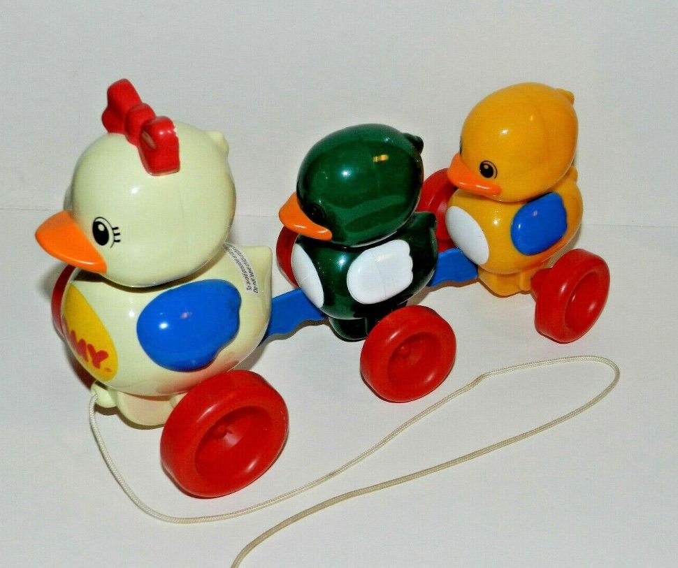 Vintage Tomy Mommy Duck & Baby Ducks Pull String Toy White - Etsy