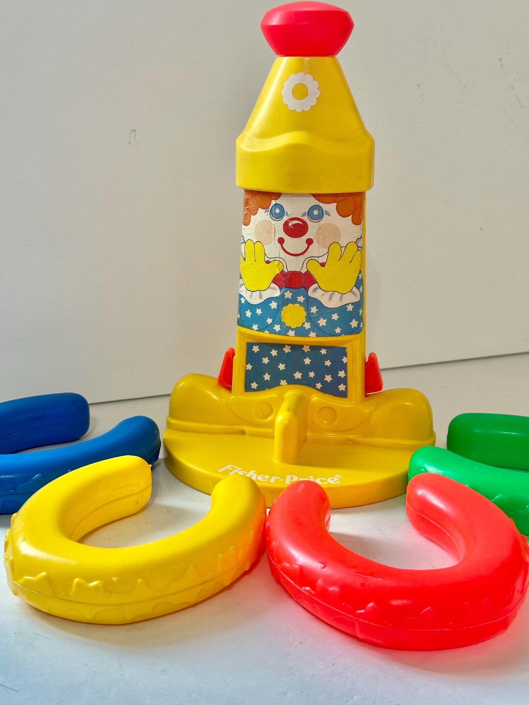 Fisher Price #1017 Carnival Stacker Vintage 1988 Horseshoes Yellow ...