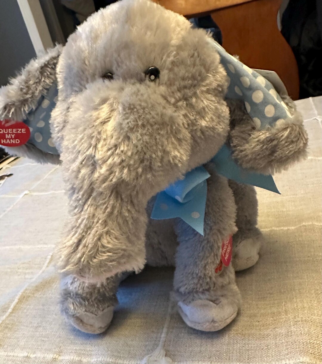 Cuddle Barn Elliot the Elephant Animated Musical Blue Polka Dotted ...