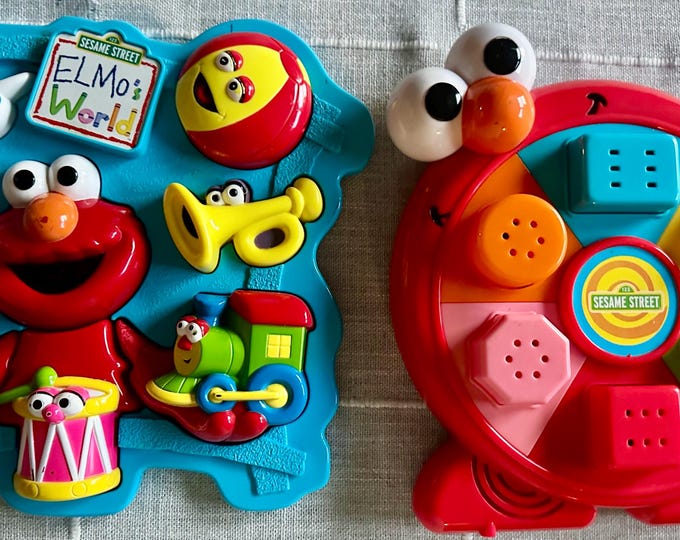 Vintage Sesame Street Elmo Puzzle Set Including Elmos Peek & Seek See N ...