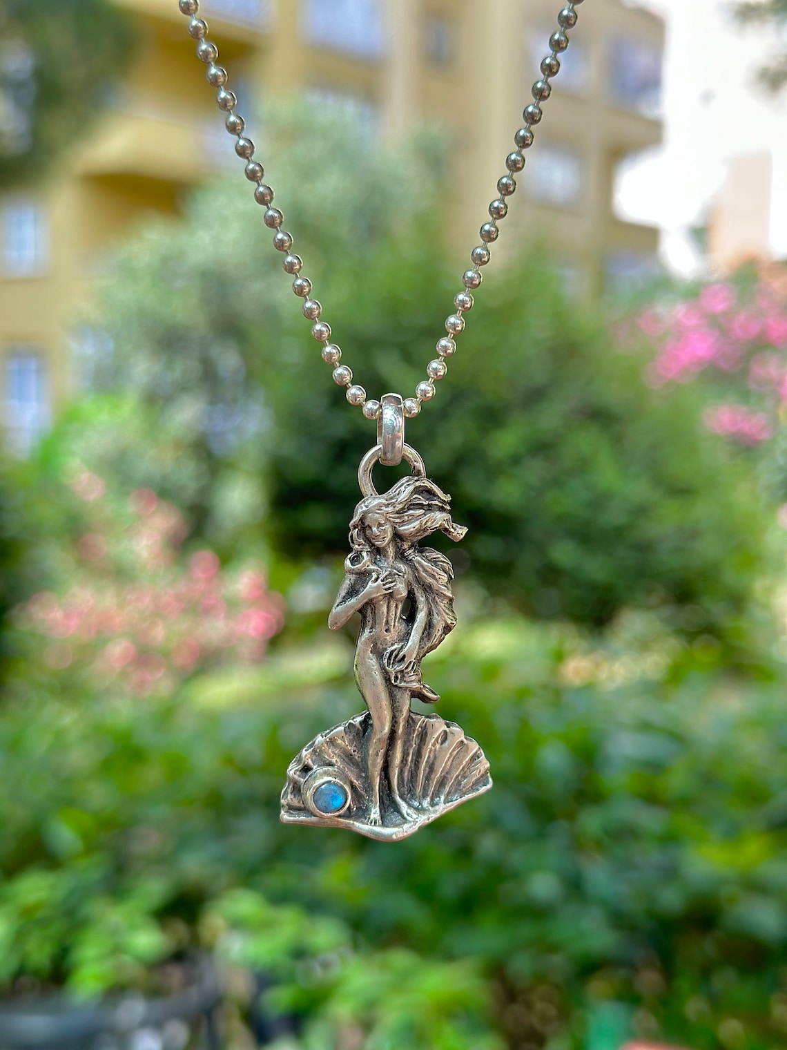 Silver Botticelli Venus With Small Shell & Gemstone - Etsy