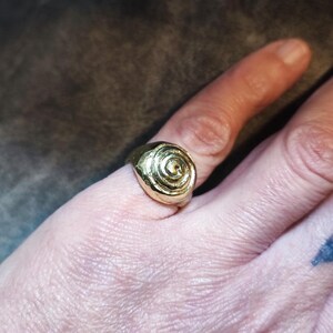 Brass Spiral Symbol Signet Ring - Etsy
