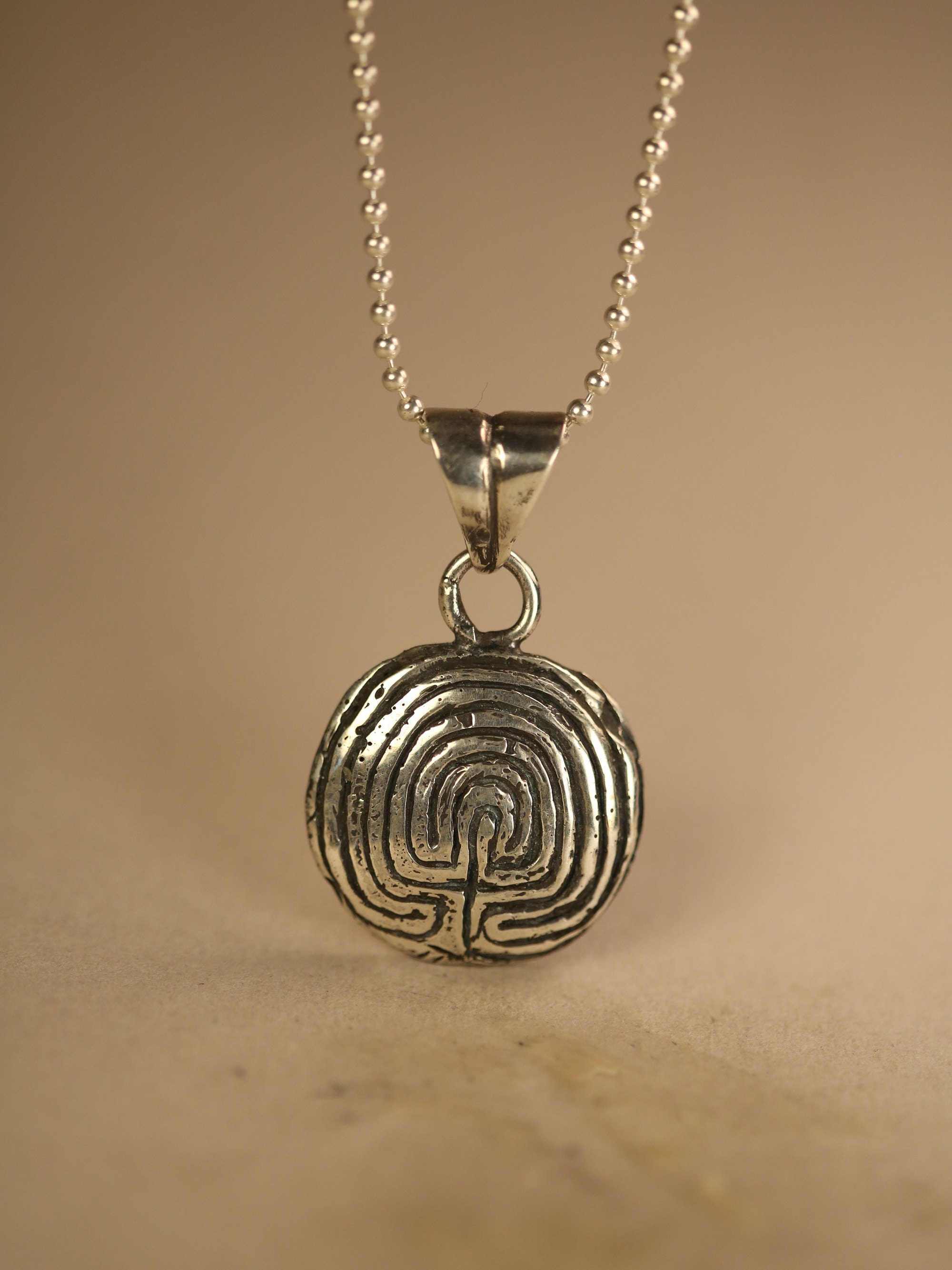 Ancient Labyrinth Pendant - Etsy