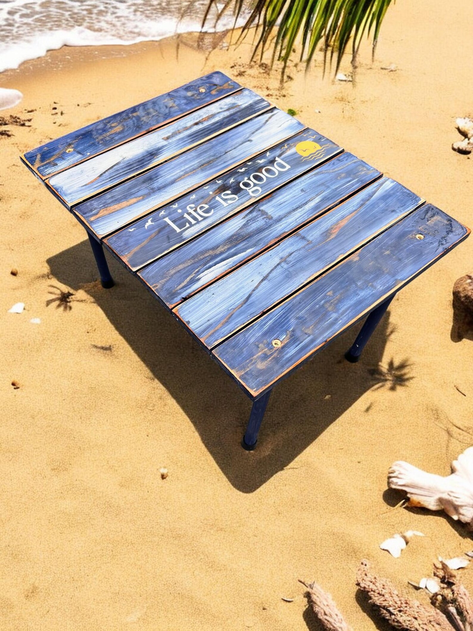 Life is Good/beach Life/roll Out Patio Beach Table in Bag/portable ...