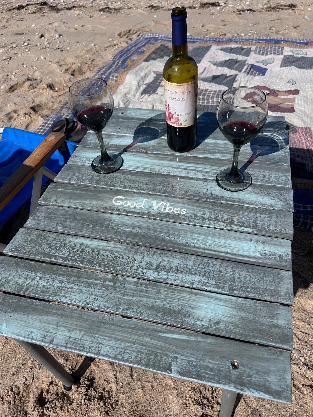 Good Vibes/foldable Reclaimed Wood Roll up Table in a Bag/portable ...