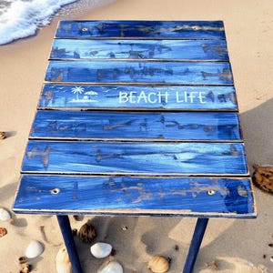 Beach Life/roll Out Patio Beach Table in Bag/portable Table/reclaimed ...