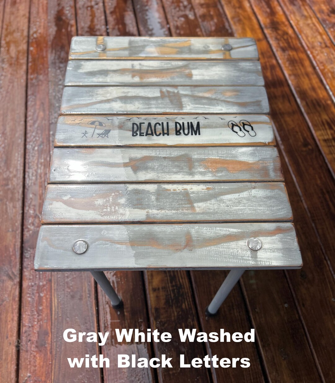 Beach Bum Roll up Beach Table in a Bag/portable Beach Table/gray White ...
