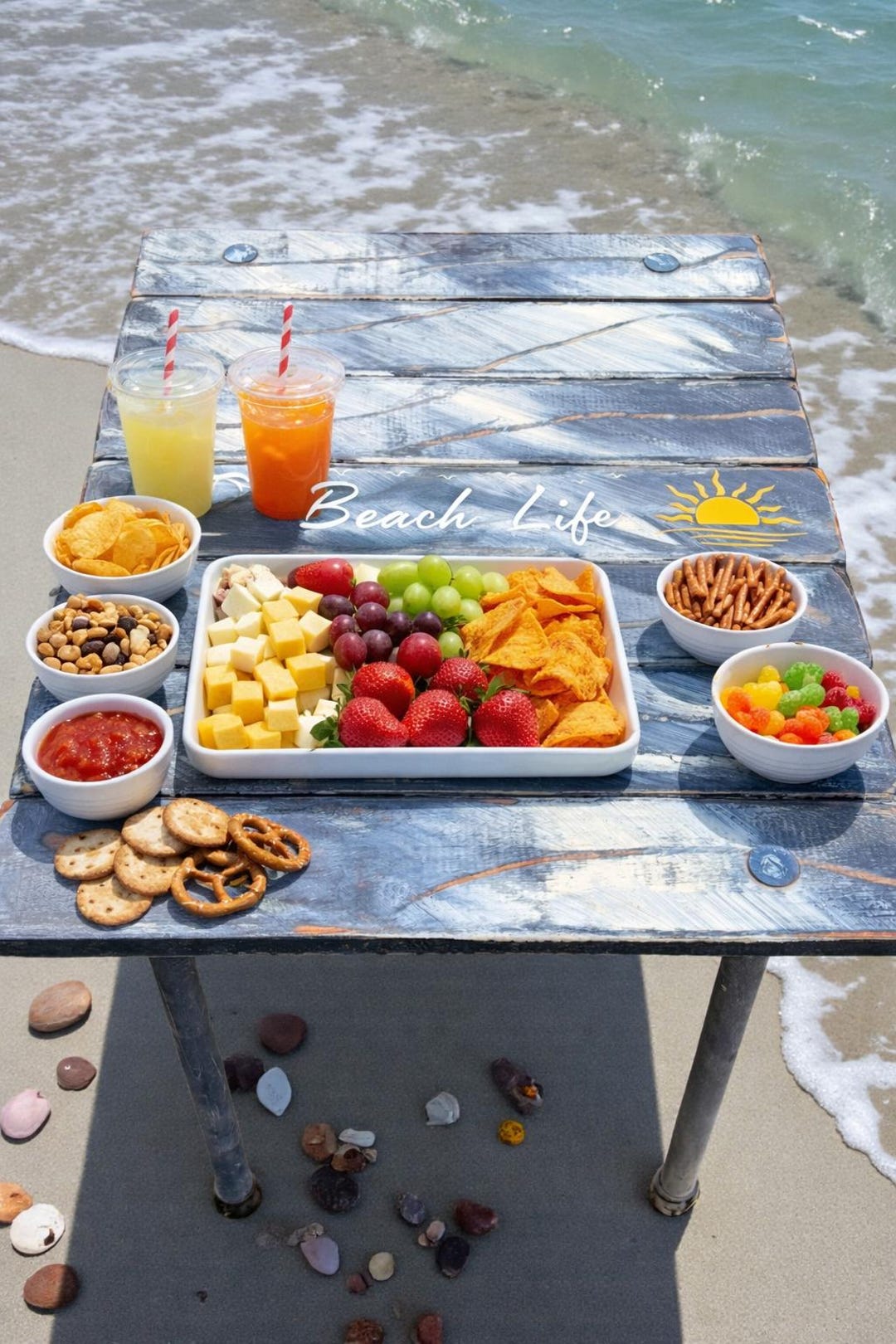Beach Life|portable Roll up Beach Table in a Bag| Lightweight Picnic ...