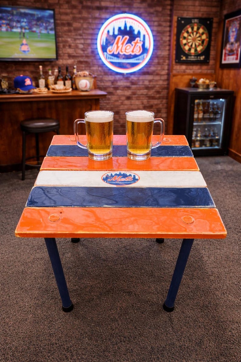 Mets Baseball Fan Gift|cedar Wooden Roll Out Table in a Bag|portable NY ...