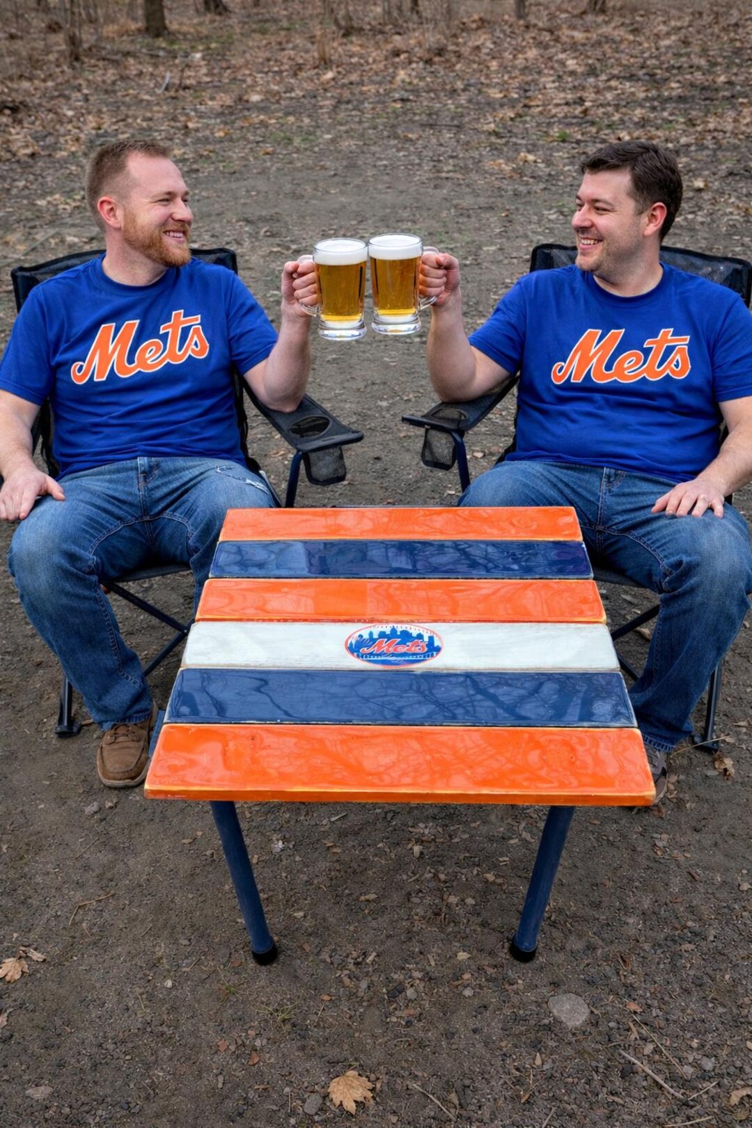 Mets Baseball Fan Gift|cedar Wooden Roll Out Table in a Bag|portable NY ...